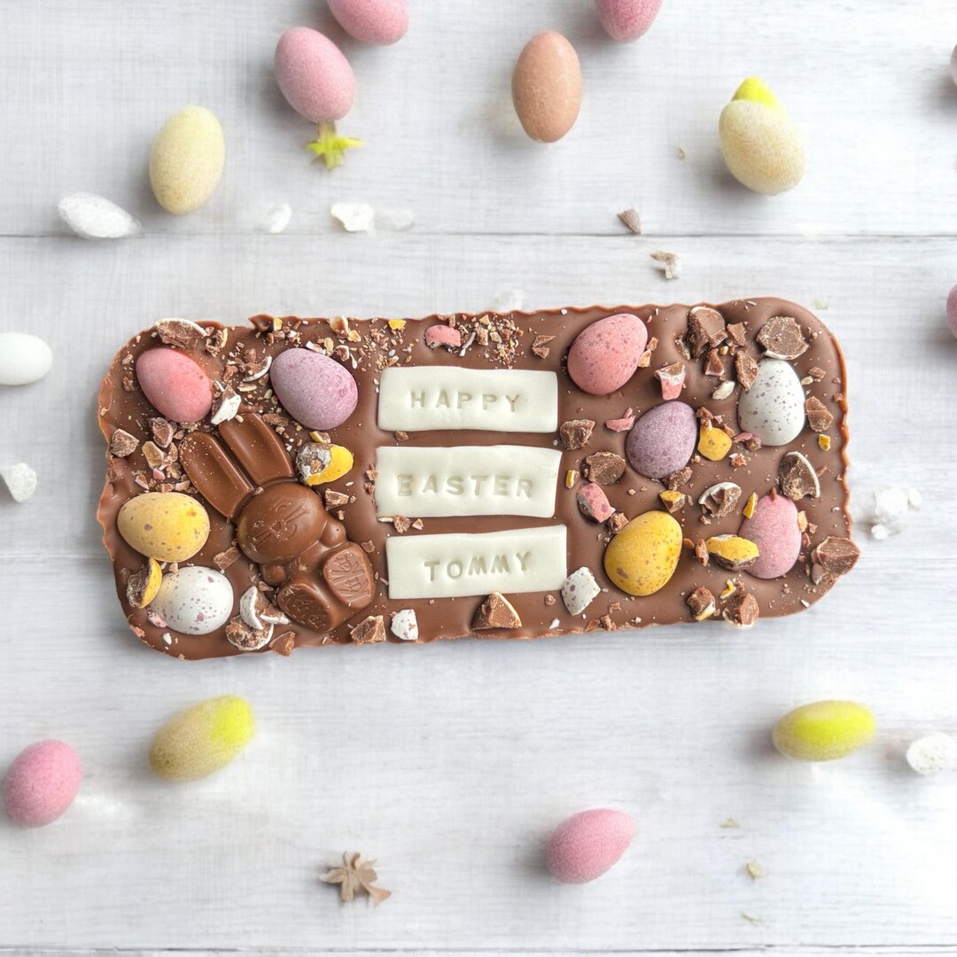 Personalised Easter Chocolate Bar, Cadbury Mini Eggs, Chocolate Gift ...