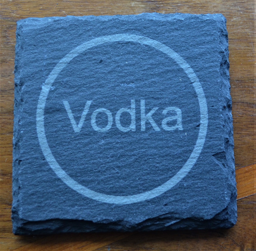 Custom Engraved Slate Coaster - Vodka - Etsy
