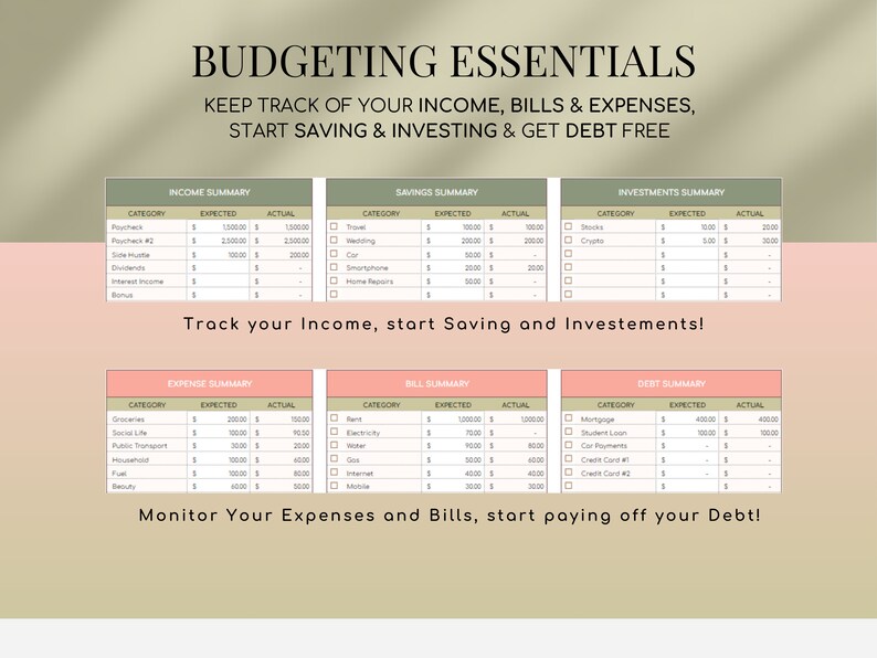 Monthly Google Sheets Budgeting Spreadsheet Budget Template Monthly ...