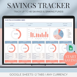 Sinking Funds Tracker Google Sheets Savings Spreadsheet Financial ...
