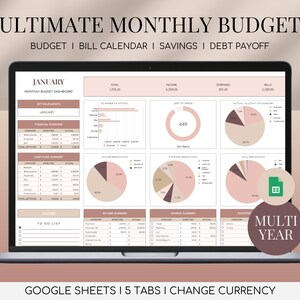 Monthly Google Sheets Budgeting Spreadsheet Budget Template Monthly ...