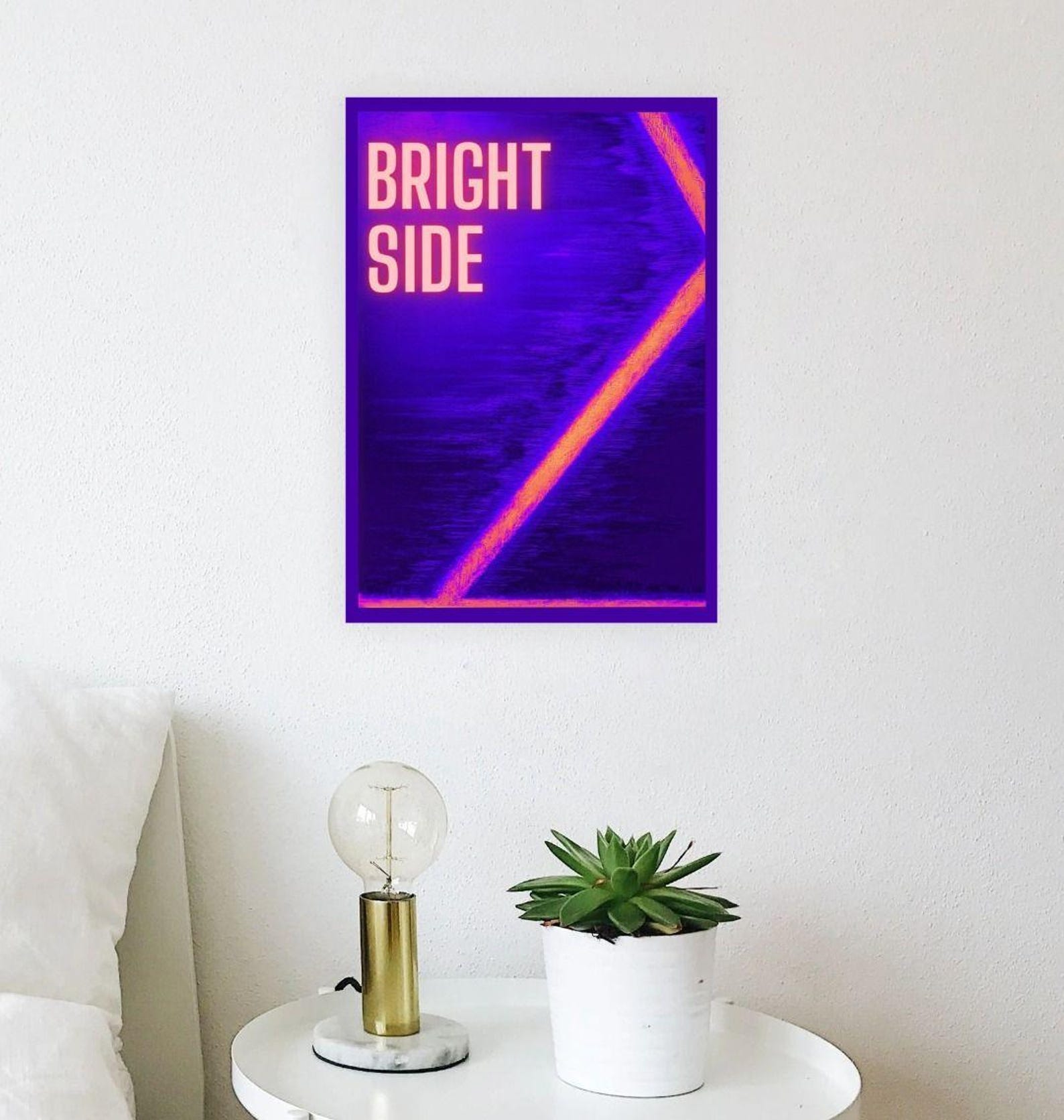 Bright Side 100% Recycled Paper Art Print medium Blue & Orange Version ...