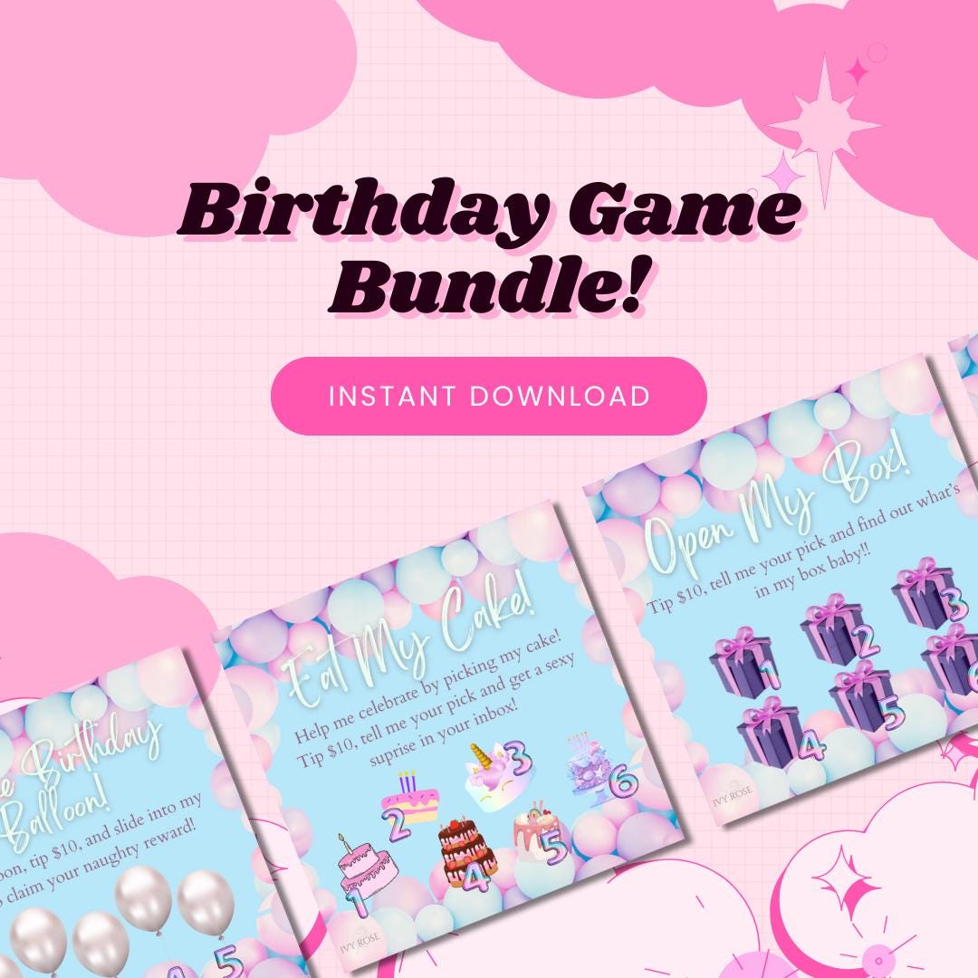 Pastel Pink Purple Birthday Games | Birthday Games | Fansly | Onlyfans ...