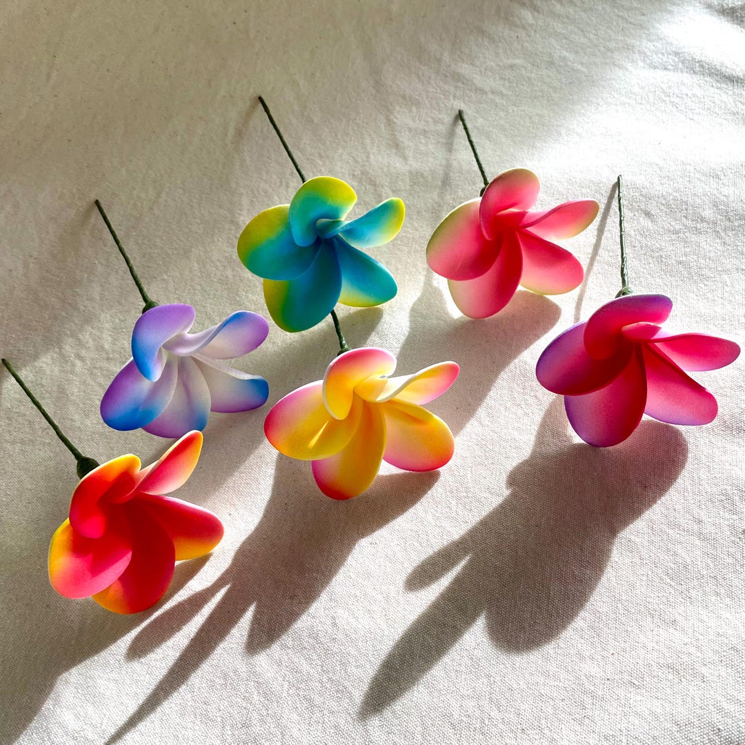 Hawaiian Luau Plumeria Flower Hair Pick | Tropical Ear Piece | Flower ...