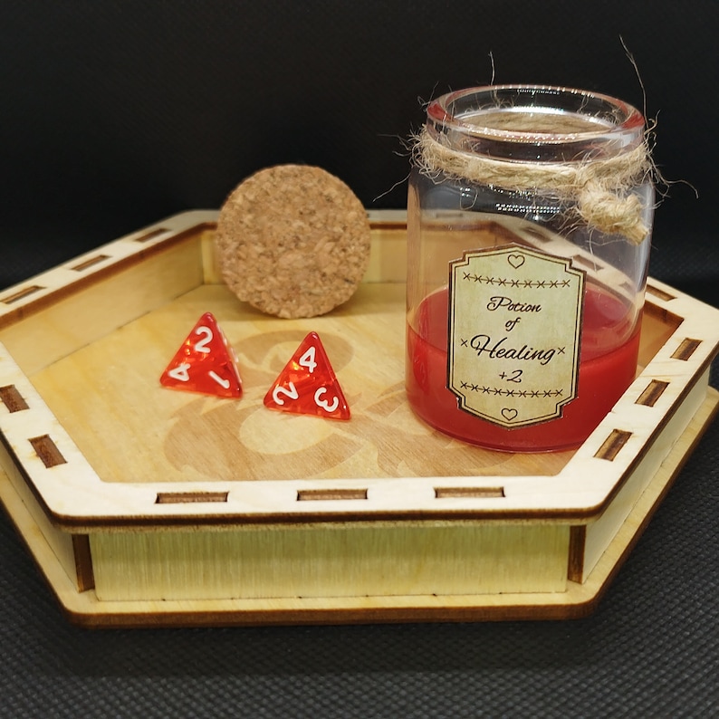 Dnd Health Potion Bottles I Red D4 Dice I Dnd Healing Potions I Glass ...