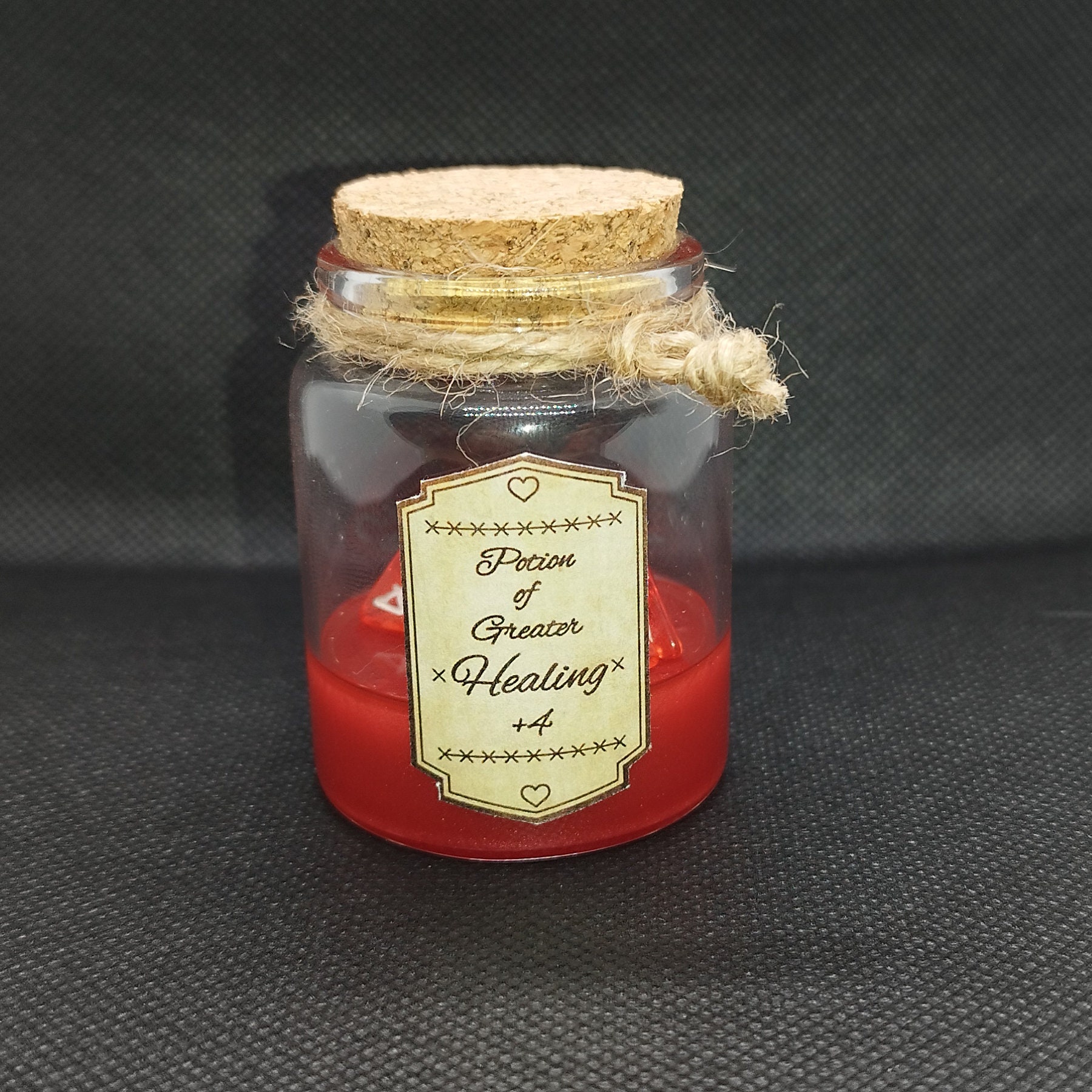 Dnd Health Potion Bottles I Red D4 Dice I Dnd Healing Potions I Glass ...