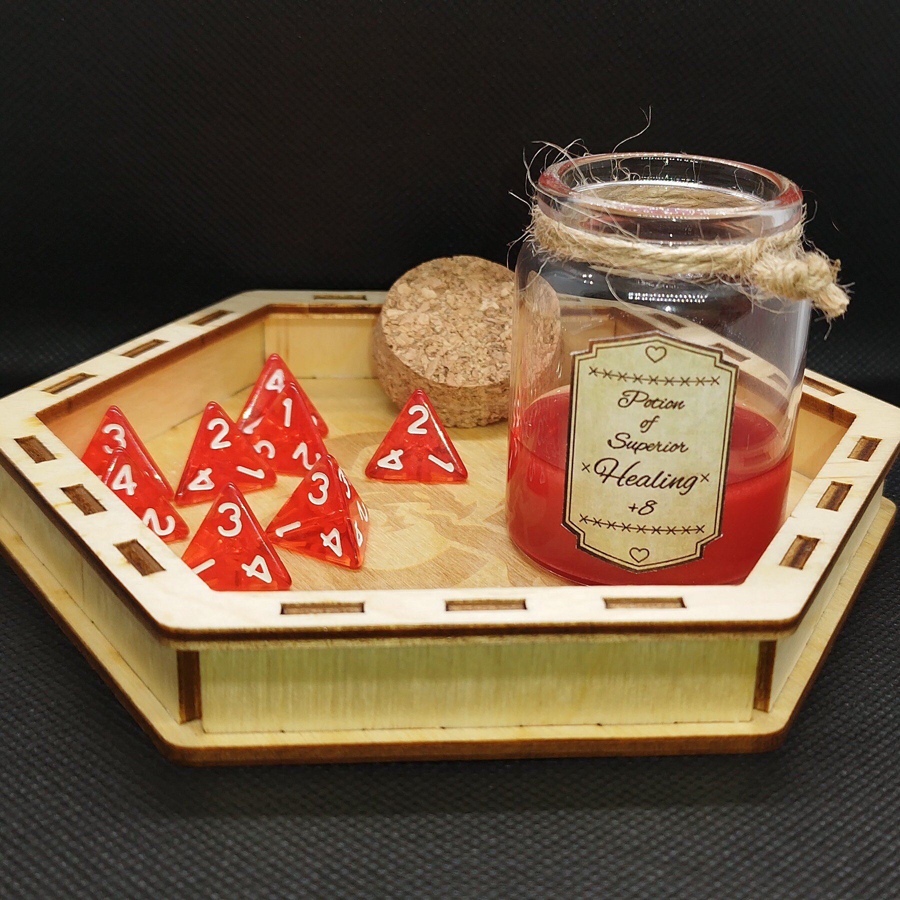 Dnd Health Potion Bottles I Red D4 Dice I Dnd Healing Potions I Glass ...