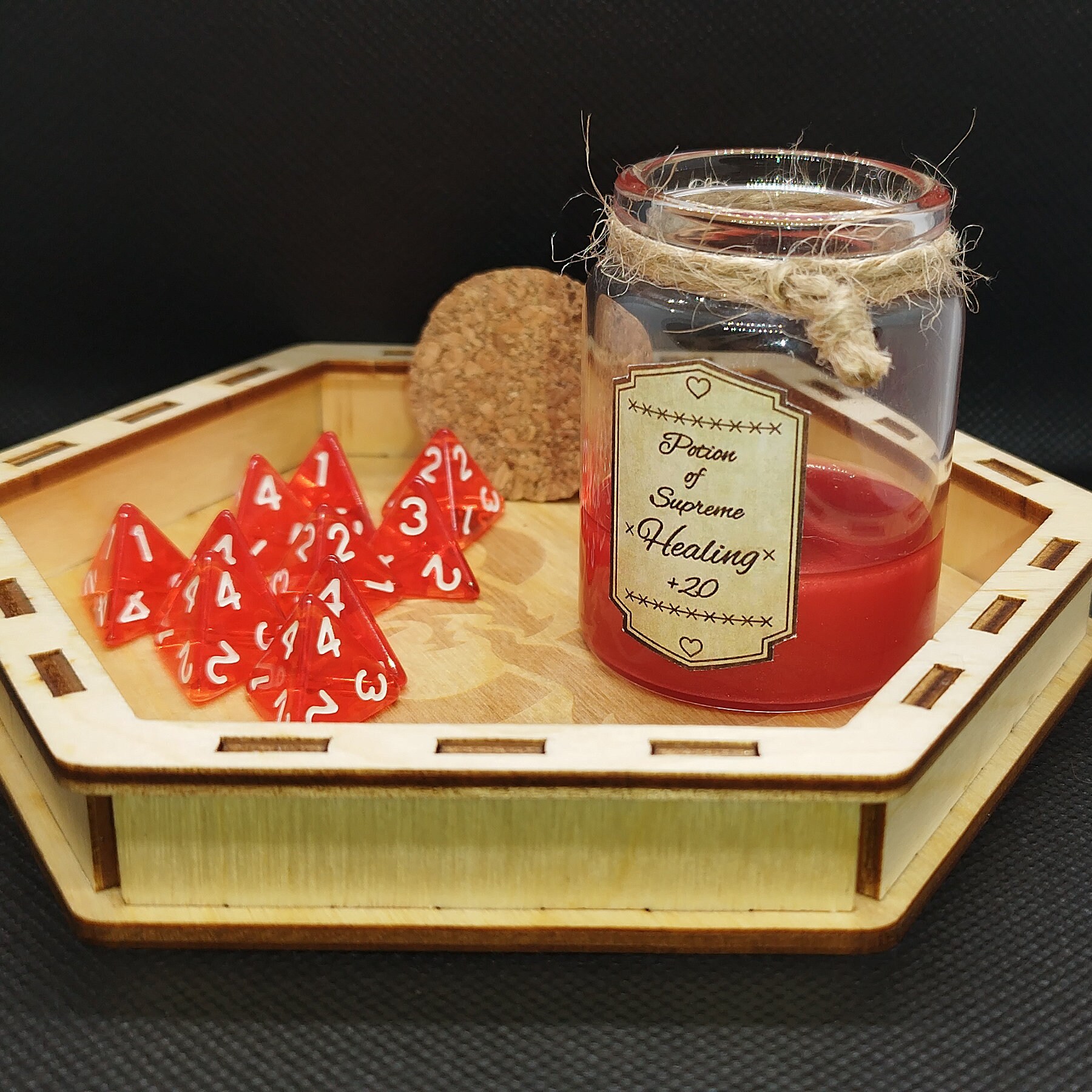 Dnd Health Potion Bottles I Red D4 Dice I Dnd Healing Potions I Glass ...