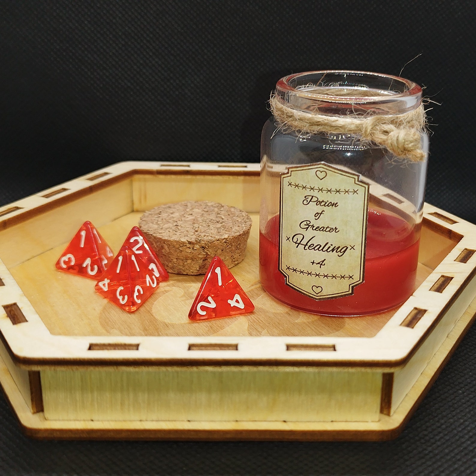 Dnd Health Potion Bottles I Red D4 Dice I Dnd Healing Potions I Glass ...