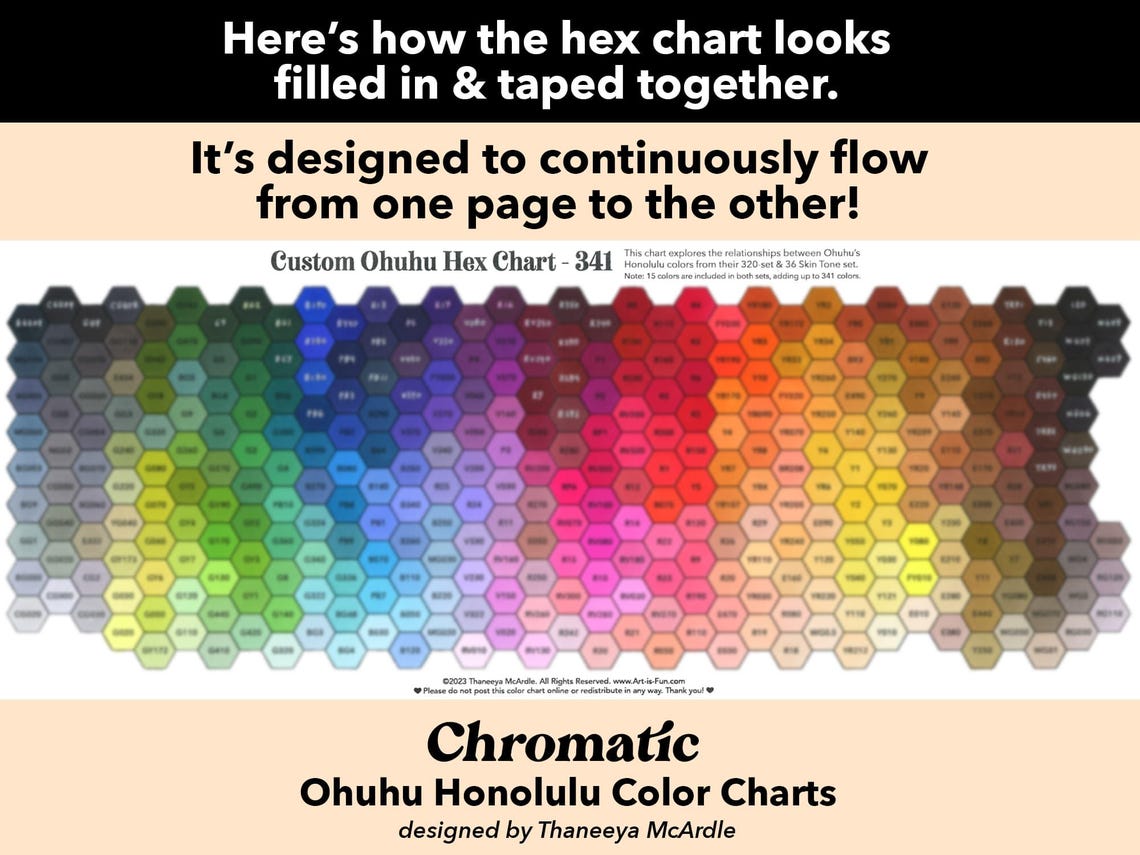 Ohuhu Color Chart • 341 Colors • NEW + OLD Color Codes • Printable ...