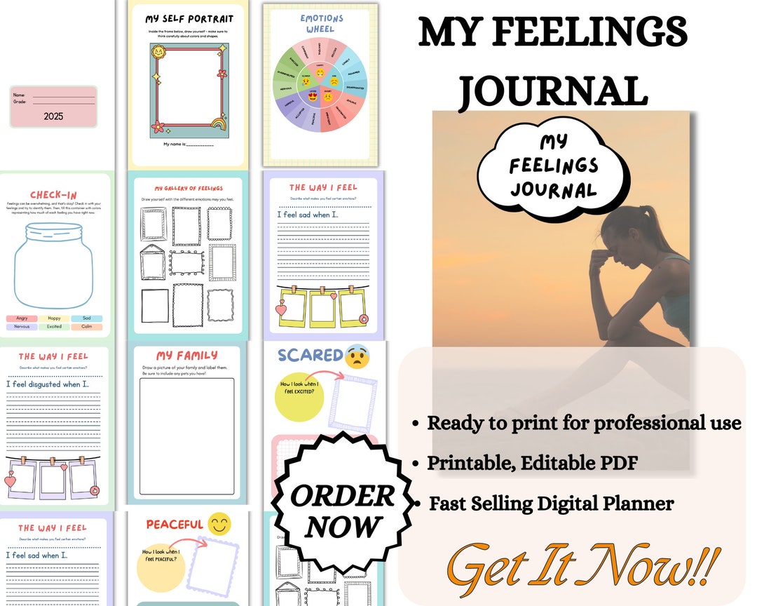 Complete Emotions, Feelings Planner | Digital Organizer for Daily Mood ...