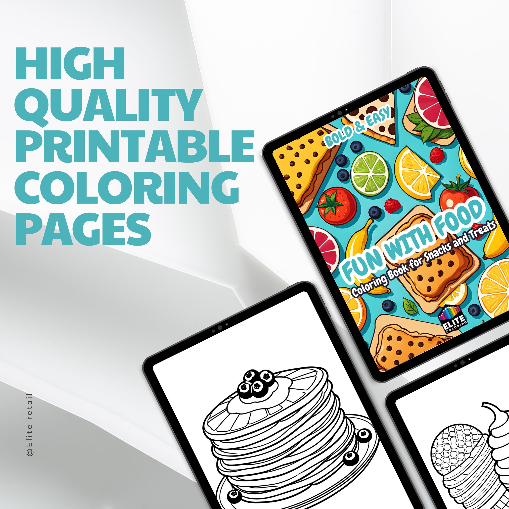 Fun With Food: Bold & Easy Coloring Book for Snacks and Treats - 30 ...