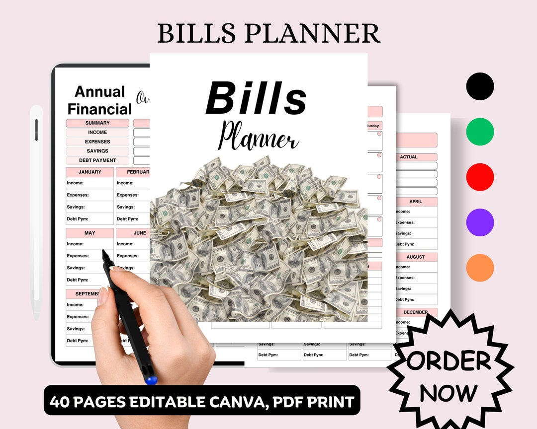 Customizable Bill Tracker | Simplify Your Monthly Budget Comprehensive ...