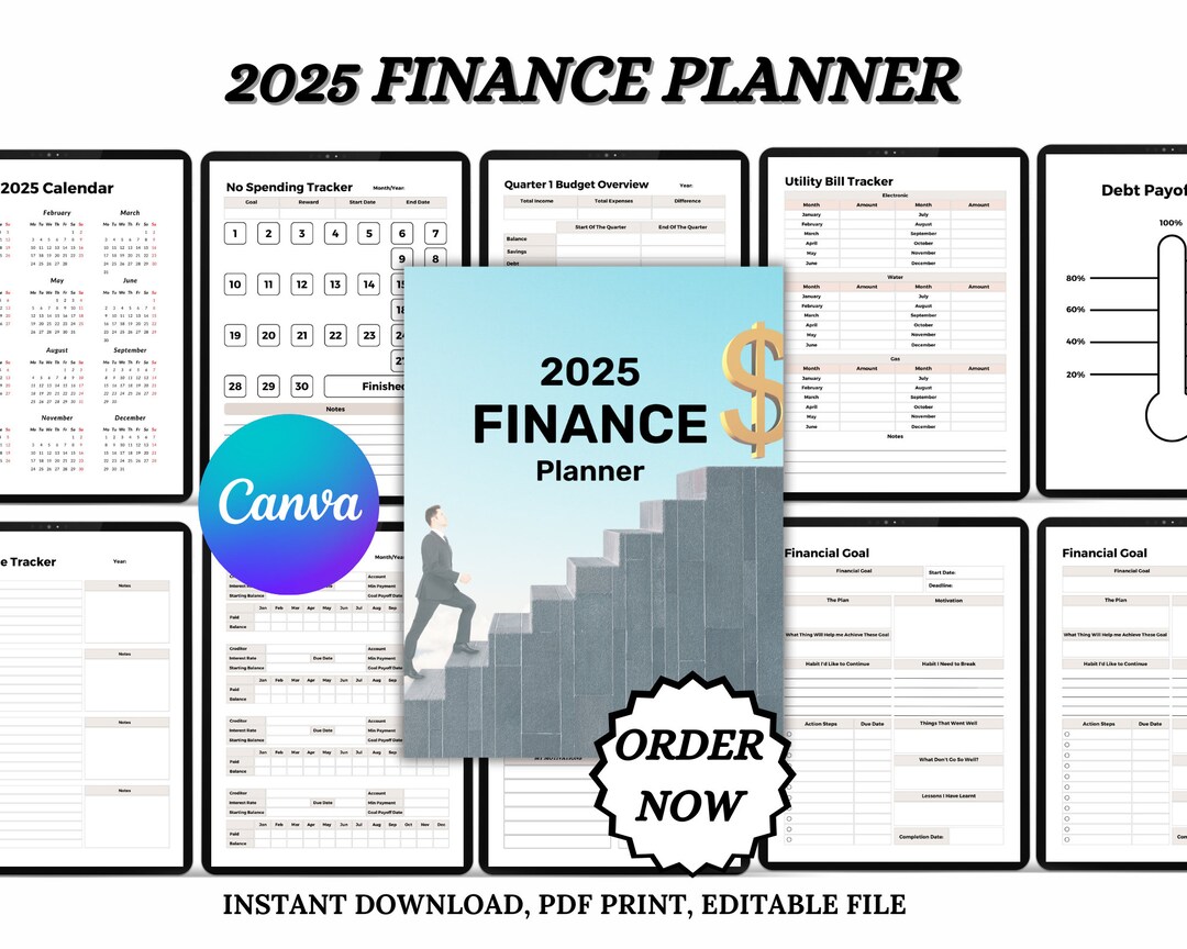 2025 Money Management Planner | Editable & Printable Digital Tool for ...