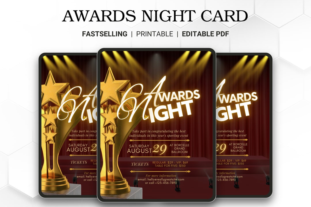 Custom Night Award Trophy | Personalized Awards for Events Elegant ...