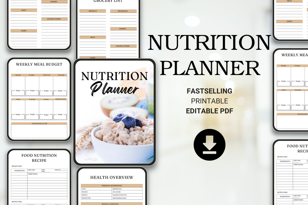 Nutrition Planner | Meal Tracker and Healthy Eating Journal for ...