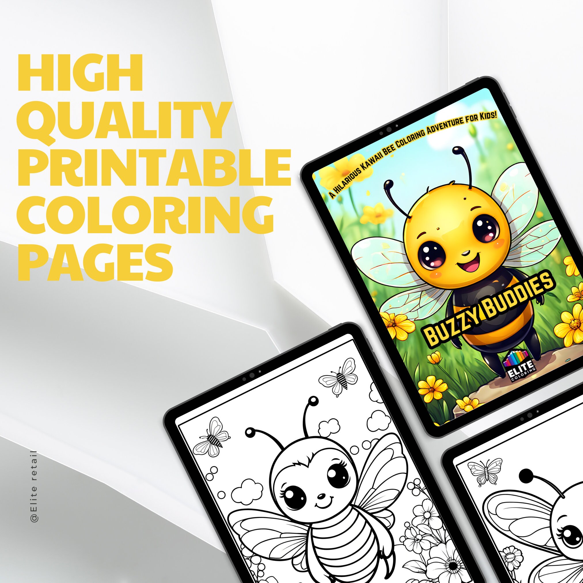 A Hilarious Kawaii Bee Coloring Adventure for Kids - 30 Pages of ...