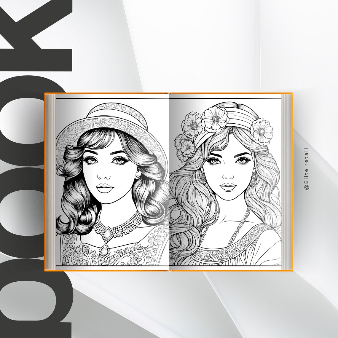 Vintage Chic Coloring Book Adventure for Stylish Retro Girls 30 Pages ...