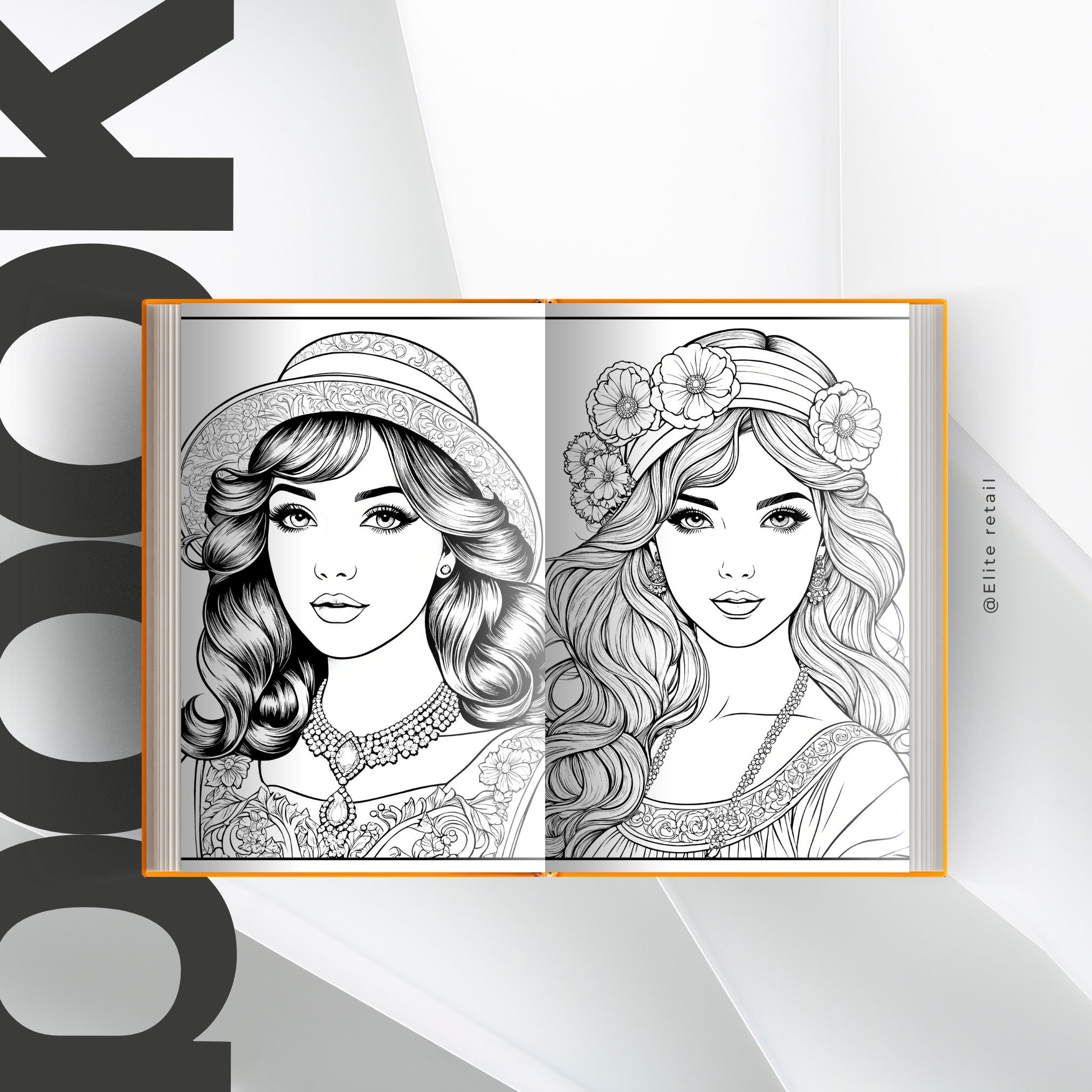 Vintage Chic Coloring Book Adventure for Stylish Retro Girls 30 Pages ...
