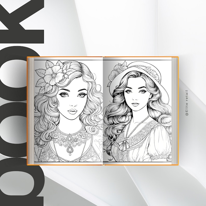 Vintage Chic Coloring Book Adventure for Stylish Retro Girls - 30 Pages ...