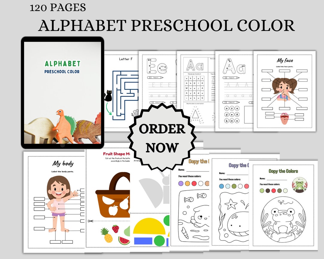 Preschool Alphabet, Color Planner | Digital Download for Interactive ...