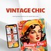 Vintage Chic Coloring Book Adventure for Stylish Retro Girls - 30 Pages ...