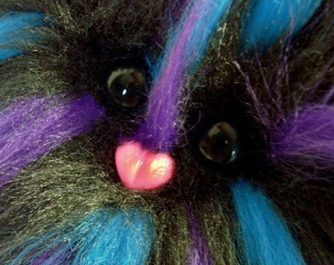 Petunia the Fuzzy Plush Monster -- Blue/purple/black - Etsy