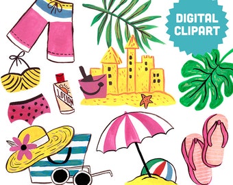 POOL PARTY Digital Clipart Instant Download Illustration Clip - Etsy