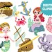 MERMAID Digital Clipart Instant Download Illustration Commercial Us ...
