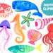 MARINE LIFE Digital Clipart Instant Download Illustration Watercolor ...