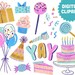 BIRTHDAY PARTY Digital Clipart Instant Download Illustration Graphics ...
