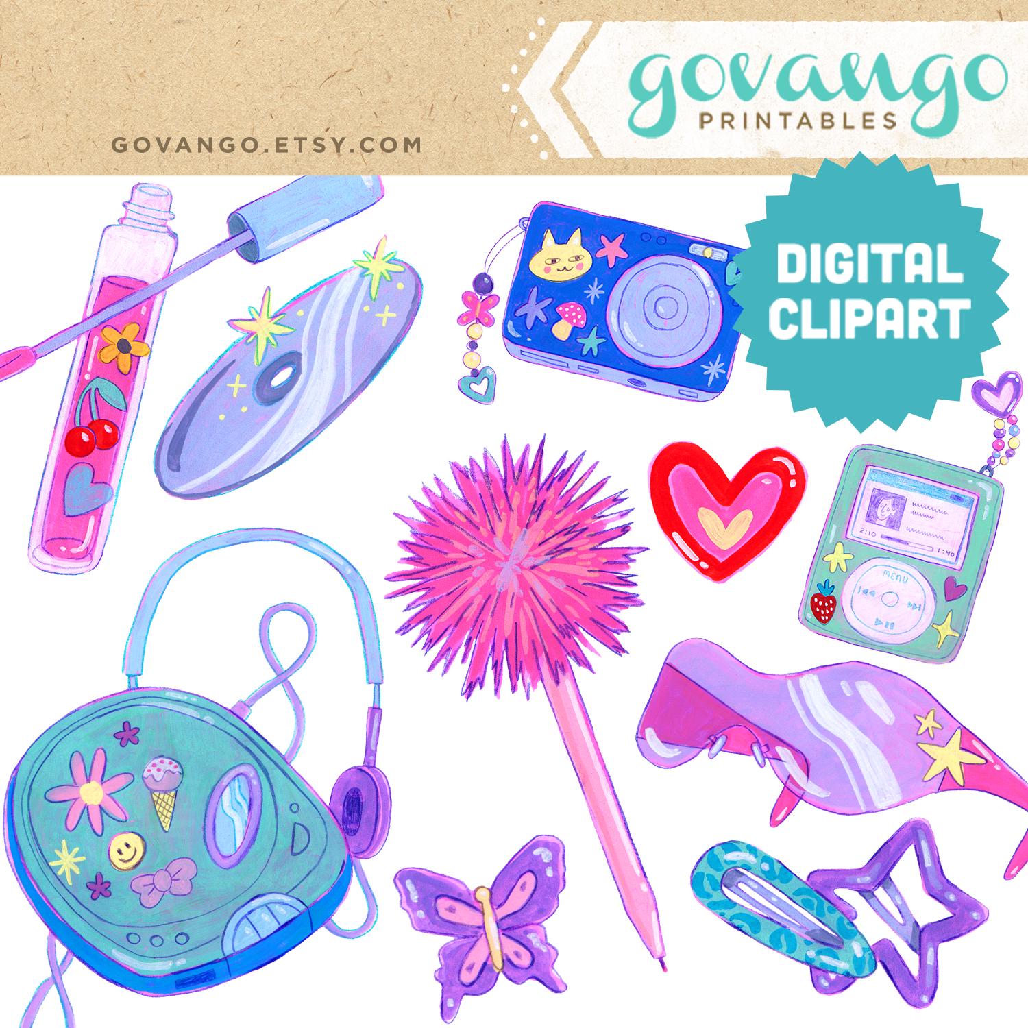 Y2K GIRL Clipart Bundle | 90s 2000s Nostalgia Digital Stickers | Ipod ...