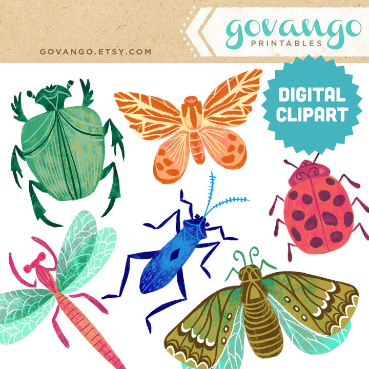 BUGS Digital Clipart Instant Download Illustration Beetle - Etsy