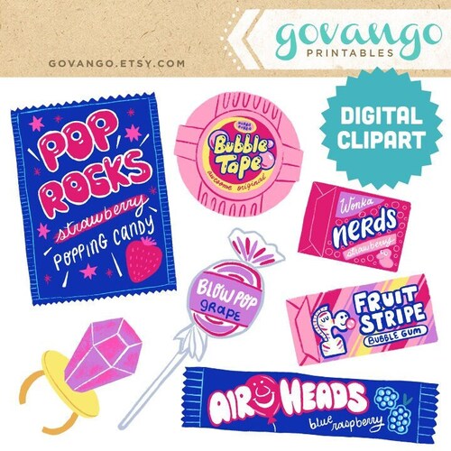 Candy Clipart Lollipop Png Sweets Clip Art DIGITAL DOWNLOAD - Etsy