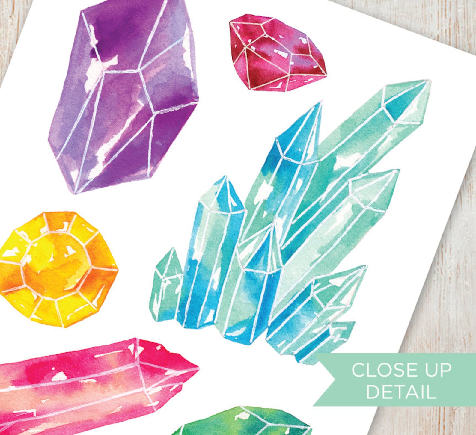 GEMS Printable Art Print Poster Watercolor Illustration Wall - Etsy