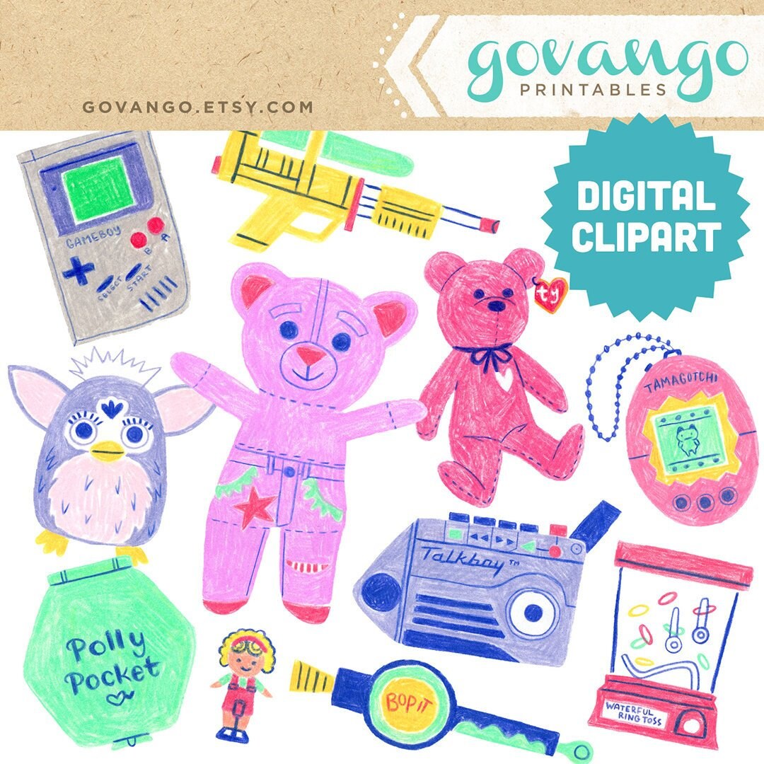 90er TOYS Digital Clipart Instant Download Illustration - Etsy Schweiz