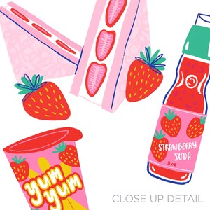STRAWBERRY Snacks Clipart Bundle – Kawaii Cute Food Dessert Sweets ...