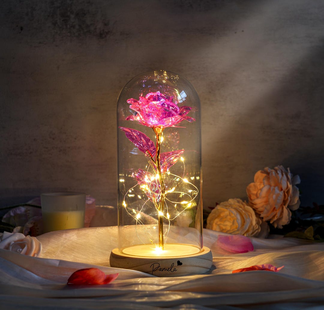 Personalized Rose LED Light ,custom Gift for Mom,galaxy Rose Light ...