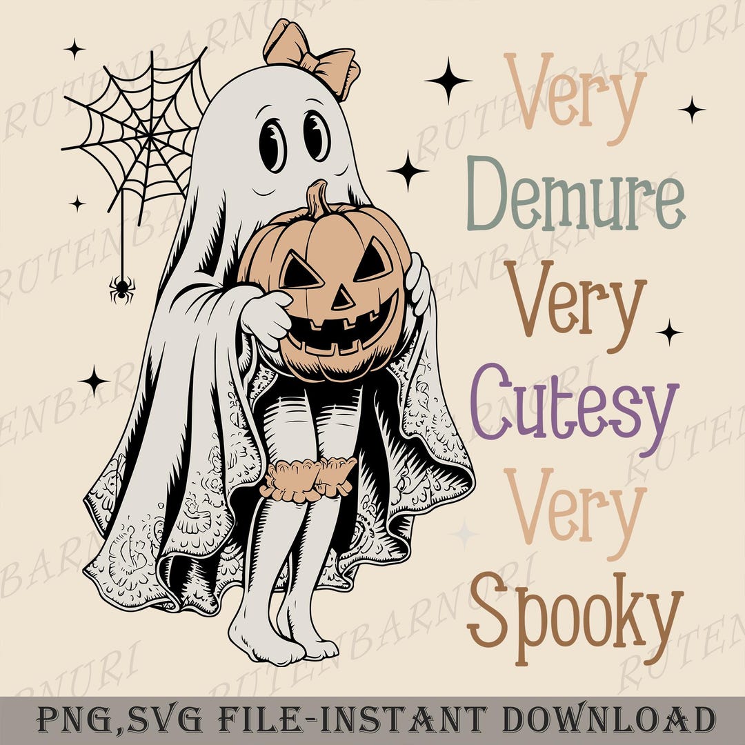 Very Demure Very Cutesy Very Spooky Png, Spooky Demure Png, Demure ...