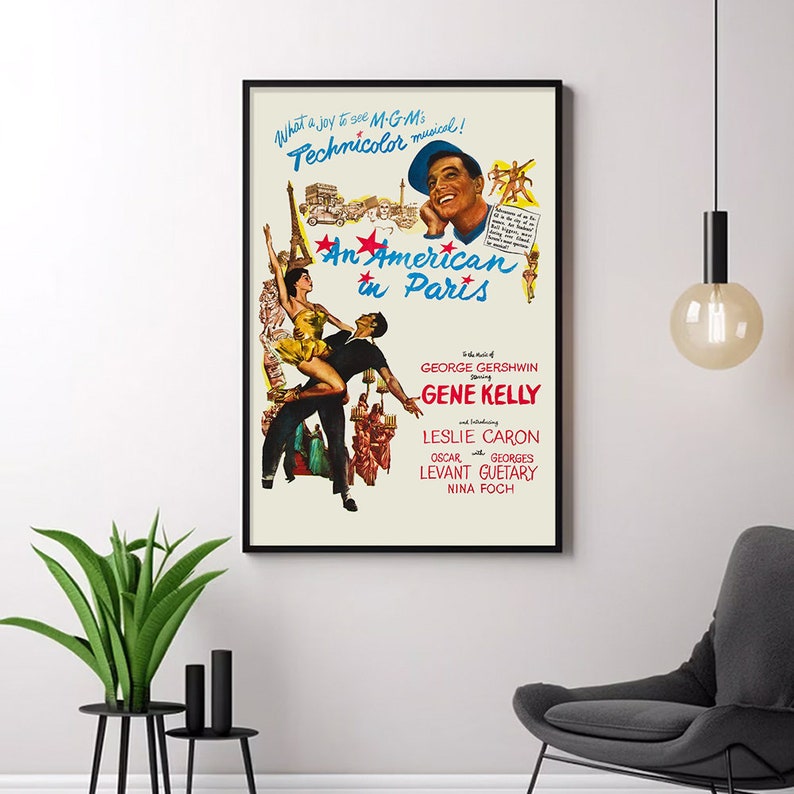 An American in Paris Movie Poster, Vintage Poster, Home Decor, Room ...