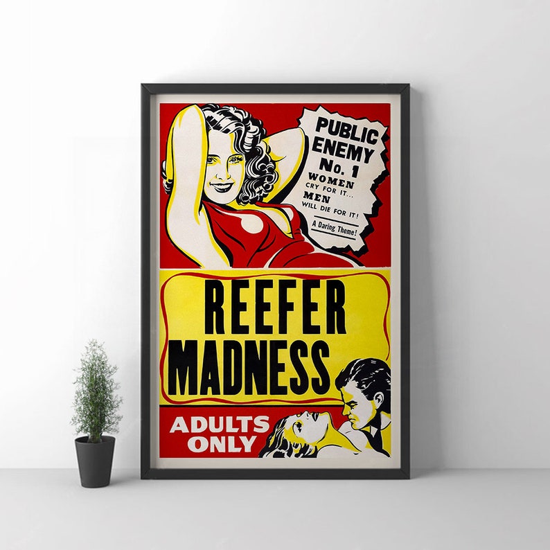 Reefer Madness Marihuana Retro Poster, Vintage Poster, Home Decor, Room ...