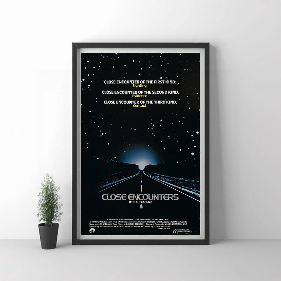 Close Encounters of the Third Kind Movie Poster, Vintage Poster, Home ...