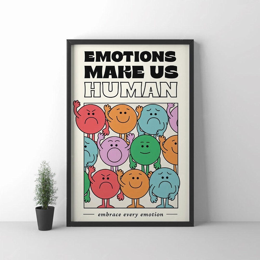 Emotions Make Us Human Poster, Vintage Poster, Home Decor, Room Decor ...