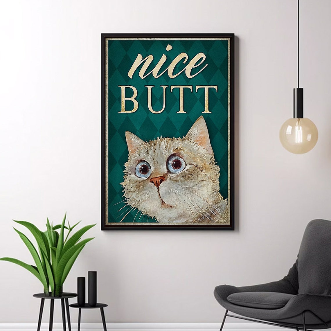 Nice Butt Retro Poster, Funny Bathroom Poster, Vintage Poster, Home ...