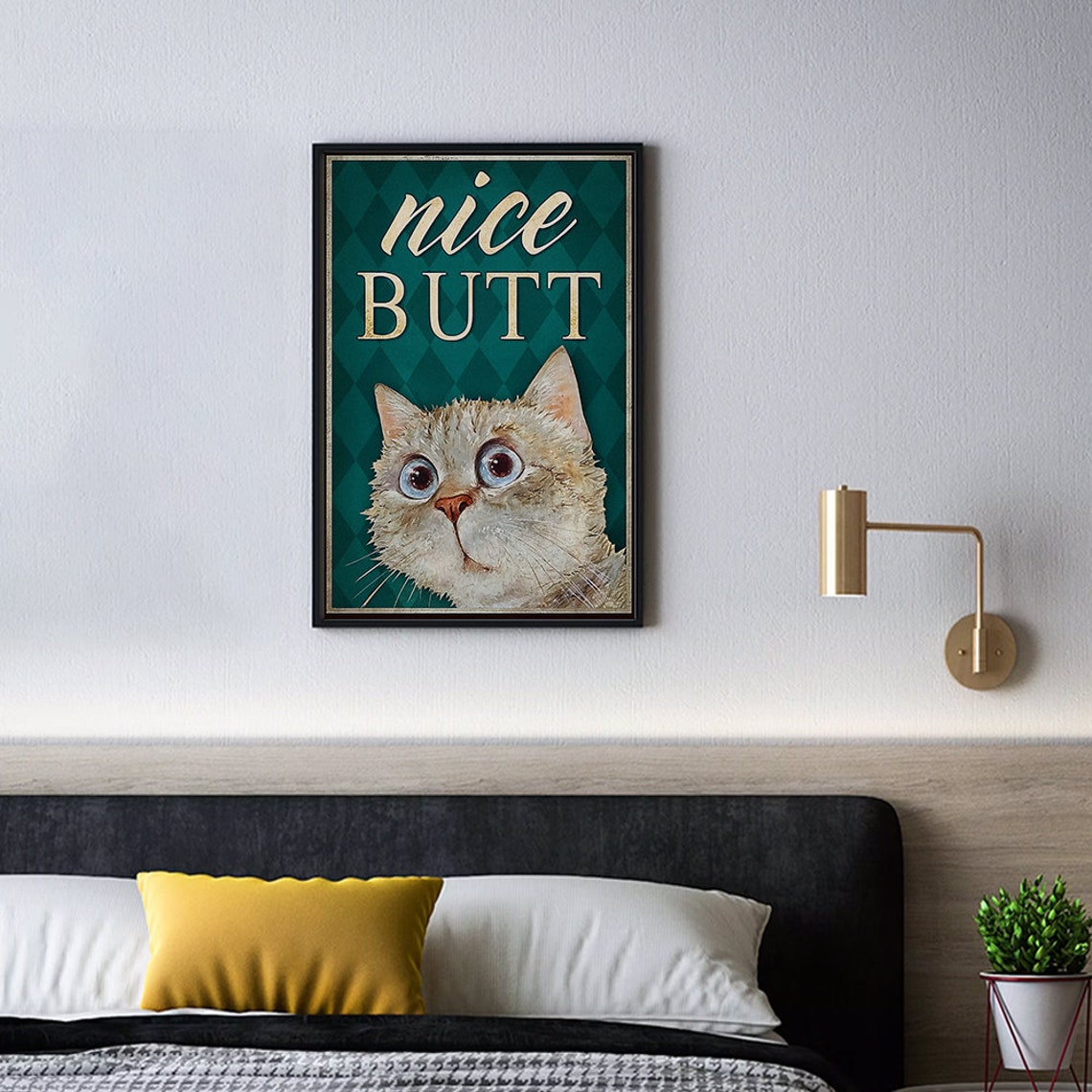 Nice Butt Retro Poster, Funny Bathroom Poster, Vintage Poster, Home ...