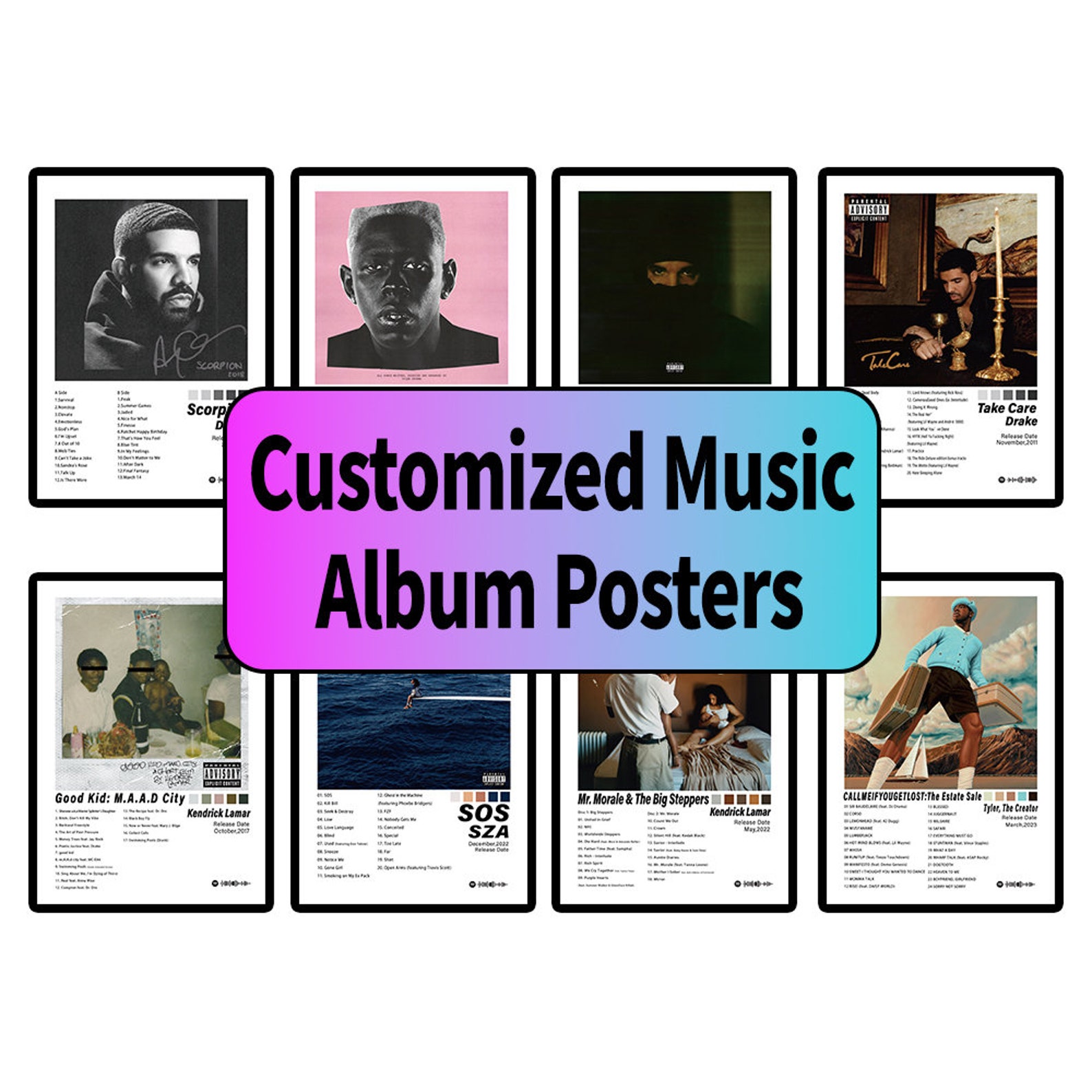 Custom Music Album Poster, Album Cover Poster, Personalizable Album ...