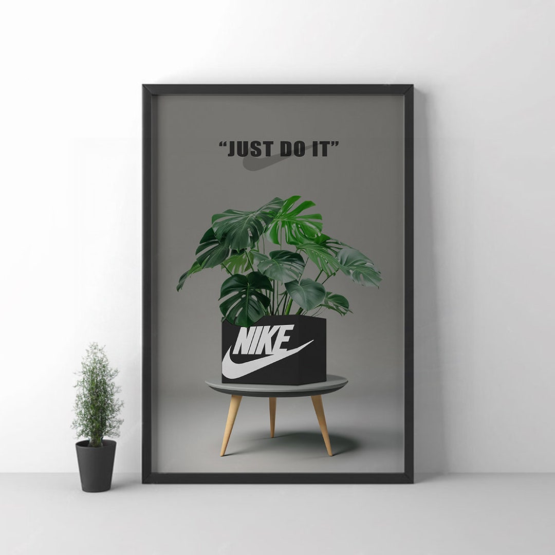 Just Do It Monstera Sneaker Box Poster, Vintage Poster, Home Decor ...