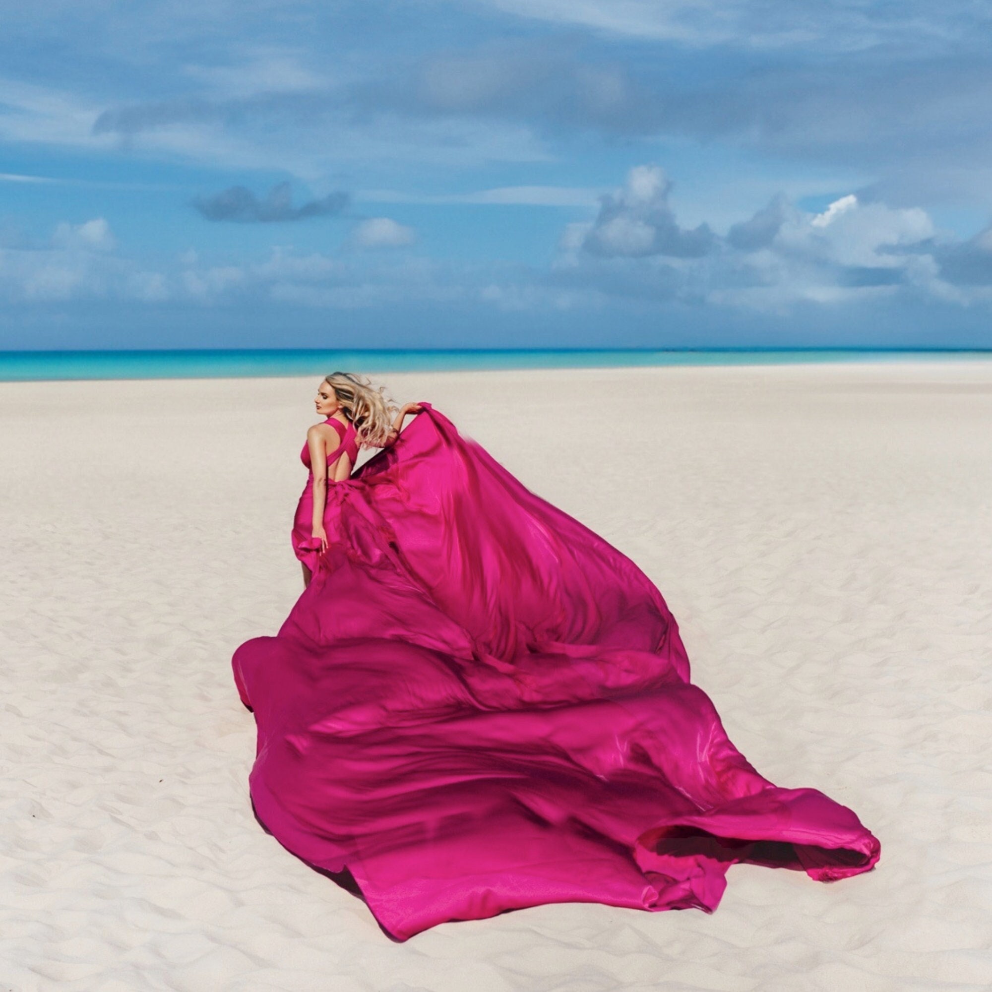 Long Flying Dress for Photoshoot in Any Size Santorini Flying Dress ...