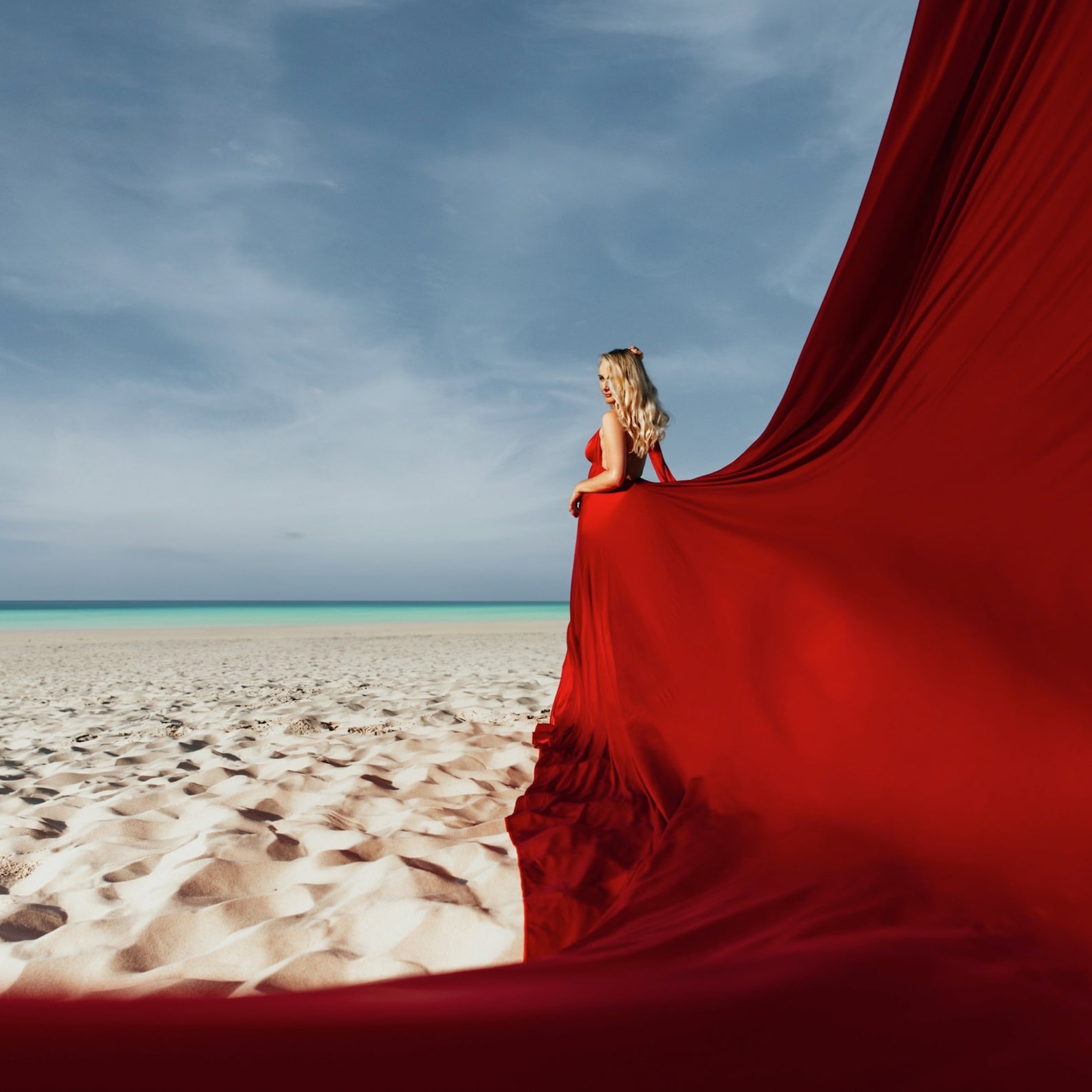 Flying Dress for Photo Shoot - Red Flying Dress - Santorini Flying ...