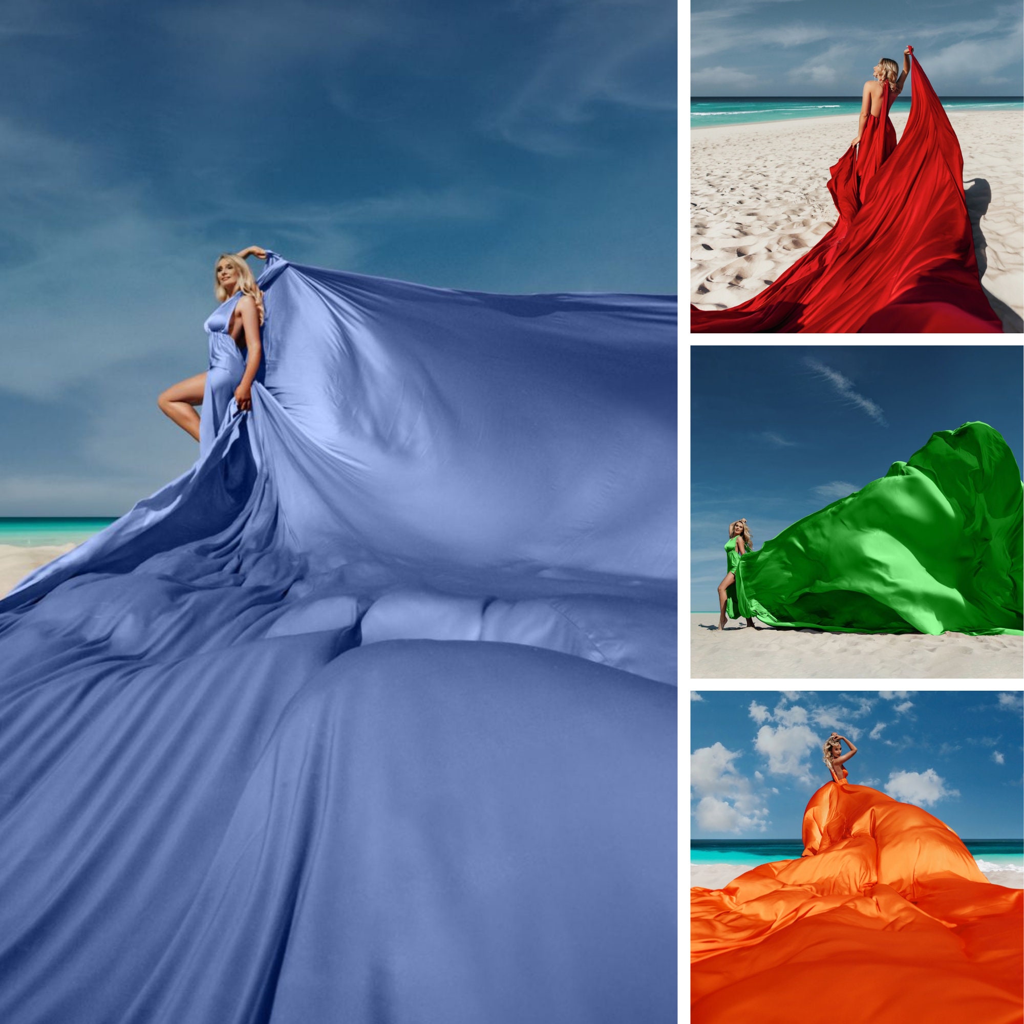 Red Flying Dress - Long Flying Dress for Photoshoot - Long Train Dress ...